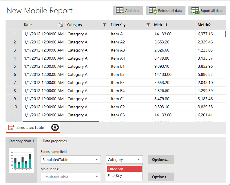 Data Types in SSRS Mobile Reports Category Charts | Aunt Kathi's SQL ...